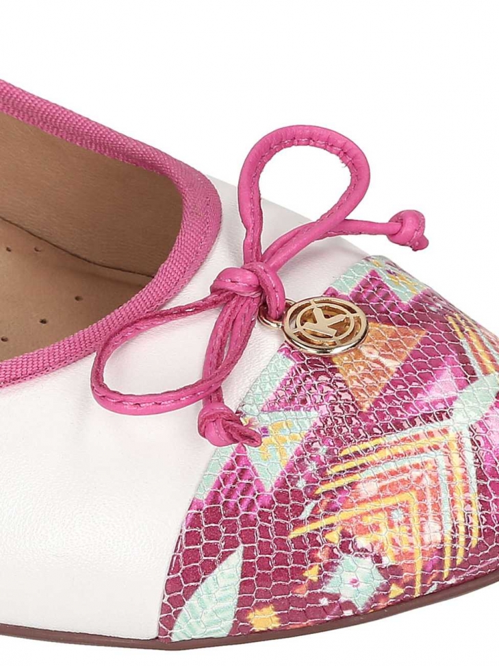 Ballerines blanches et roses pour femmes NANCY