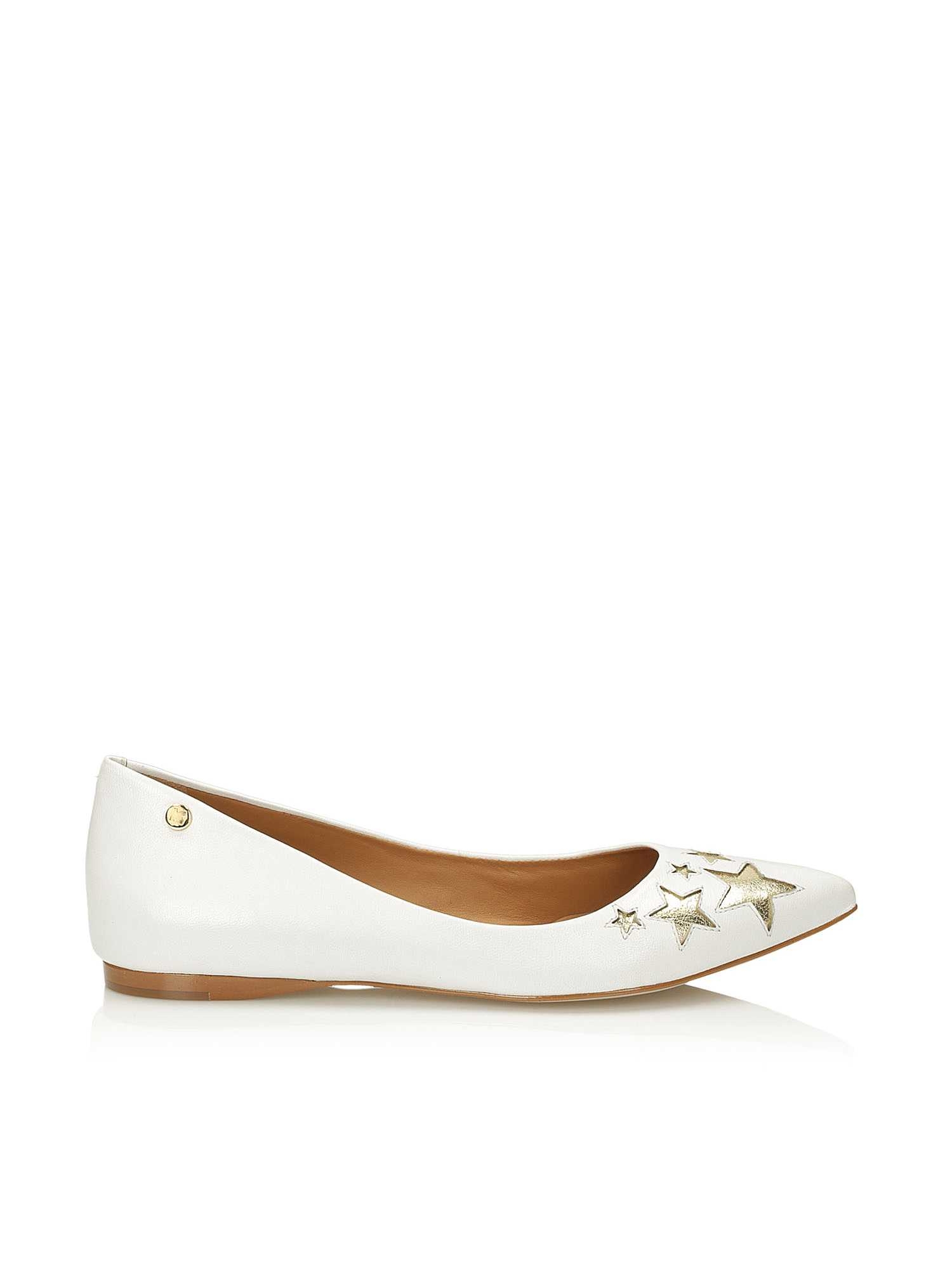 Ballerines blanches et dorées pour femmes BETINA